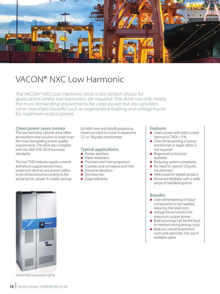 Fact Sheet Vacon NXC Low Harmonic Drive AFE | PDF | Transformer | Power (Physics)