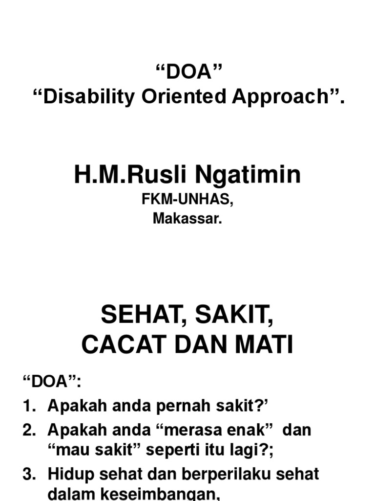 "DOA" "Disability Oriented Approach".: H.M.Rusli Ngatimin | PDF ...