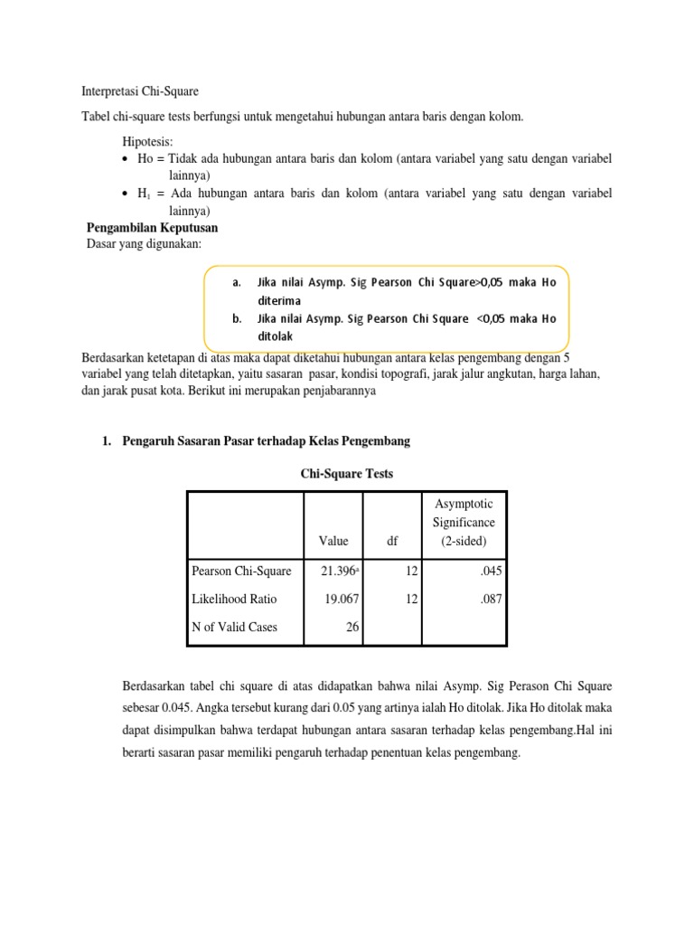 Interpretasi Chi Square | PDF