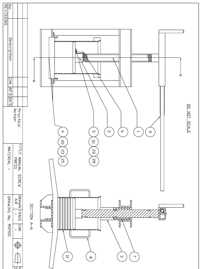 Manual Screw Press Engineering Drawing | PDF