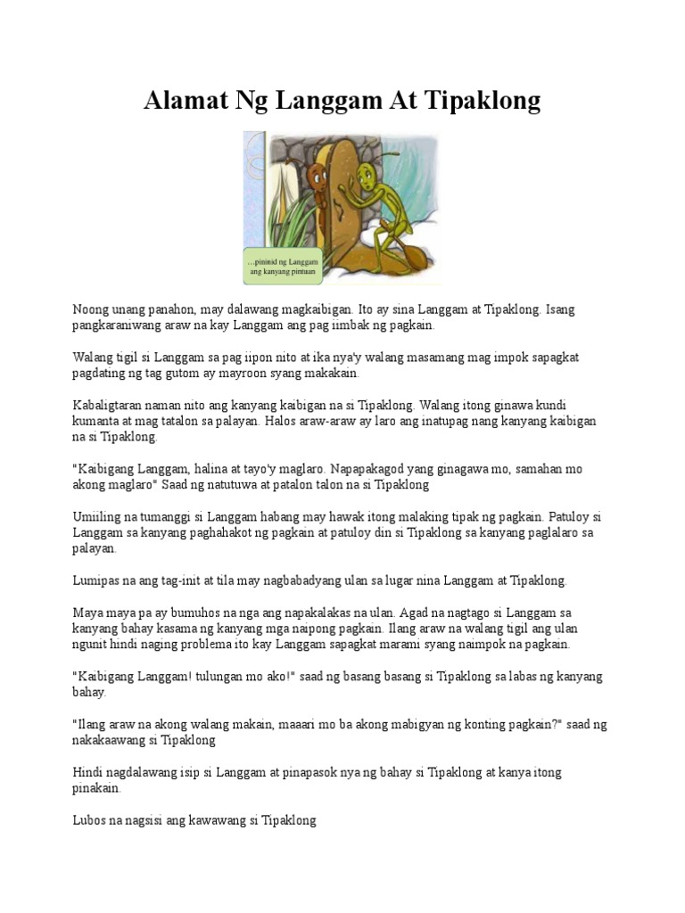 Alamat NG Langgam at Tipaklong | PDF