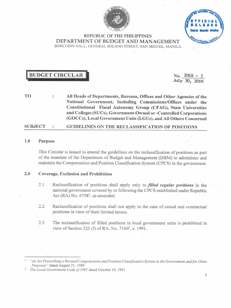 Guidelines for Position Reclassification | PDF | Profession | Social ...