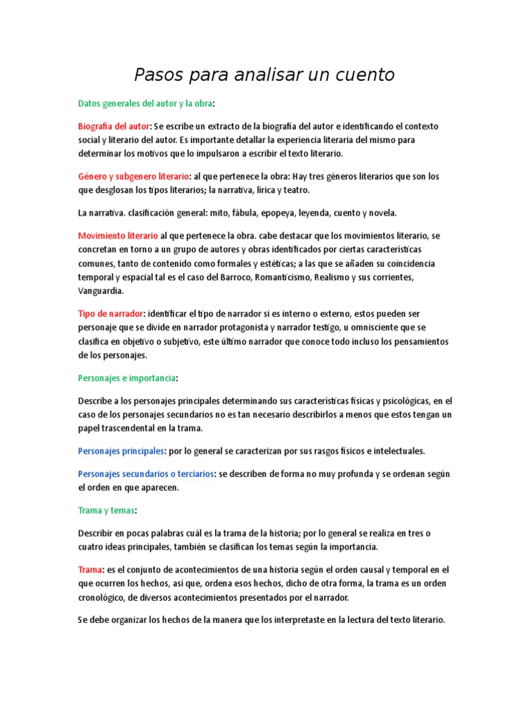Como Analizar Un Cuento | PDF | Narrativa | Narración