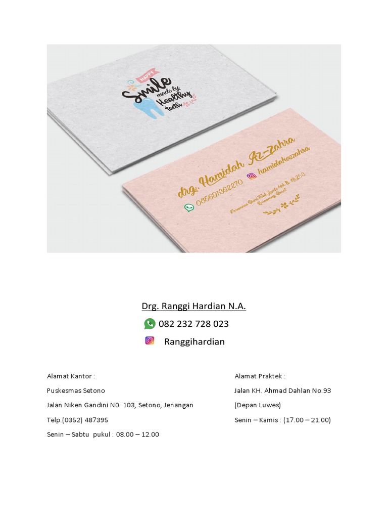 Contoh Kartu Nama | PDF