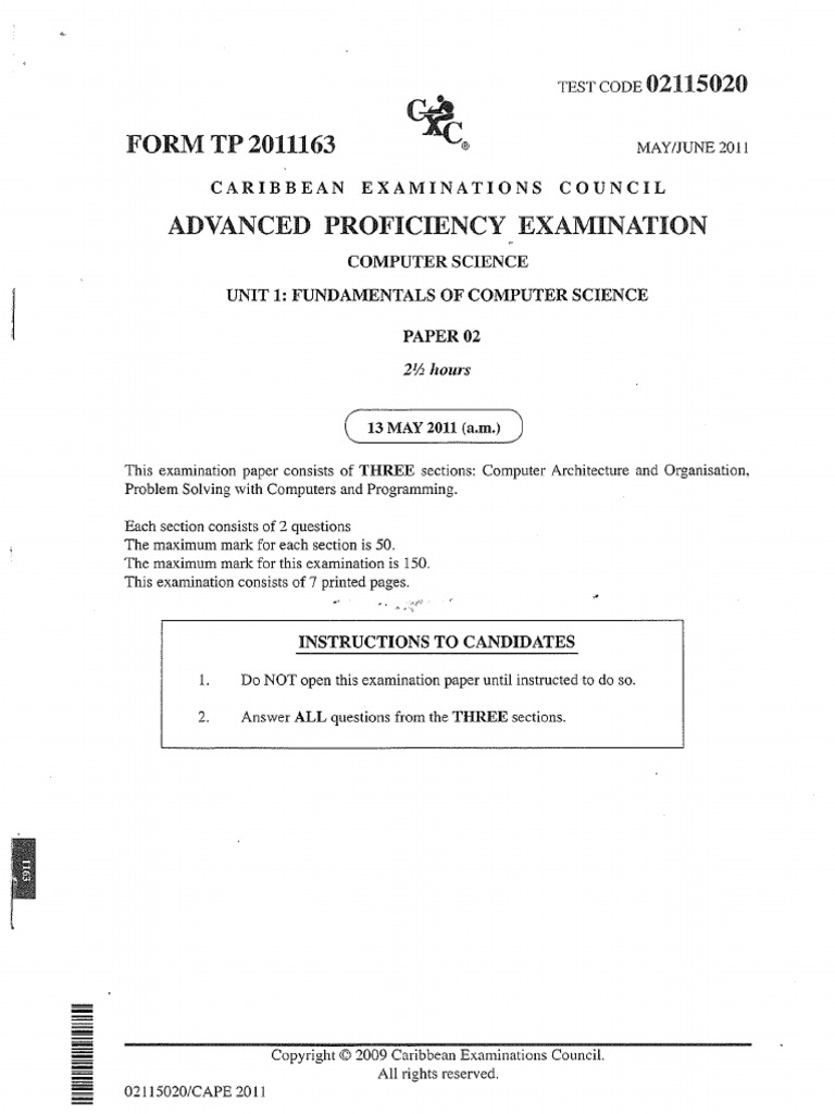 CAPE Computer Science P2 | PDF