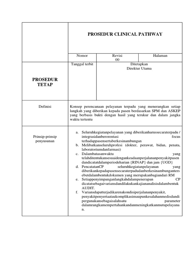 Sop Clinical Pathway | PDF