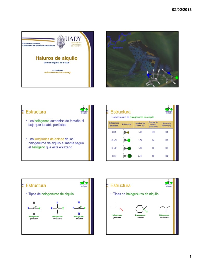 Estructura y Propiedades de Halogenuros | PDF | Elementos químicos ...