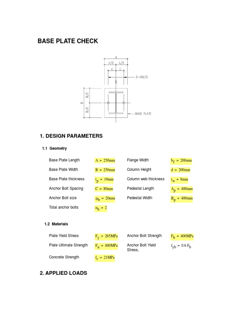 Mathcad - WF - Case 1 - Compression - 2 Bolts | PDF