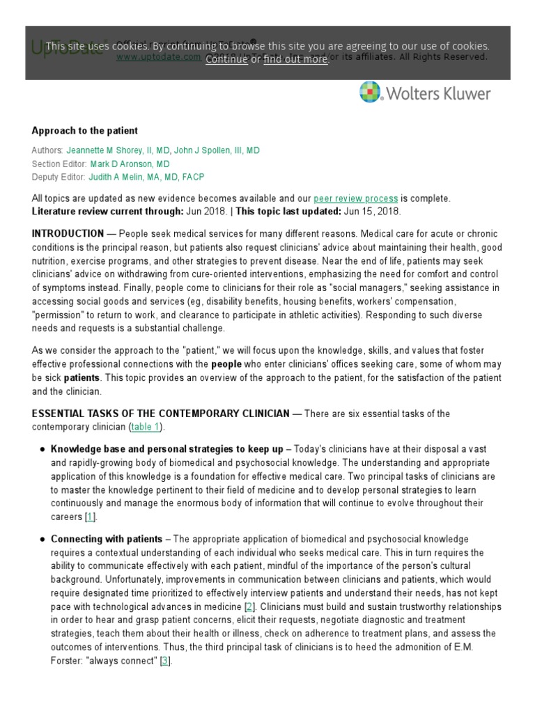 Approach To Patient | PDF | Nonverbal Communication | Health Care