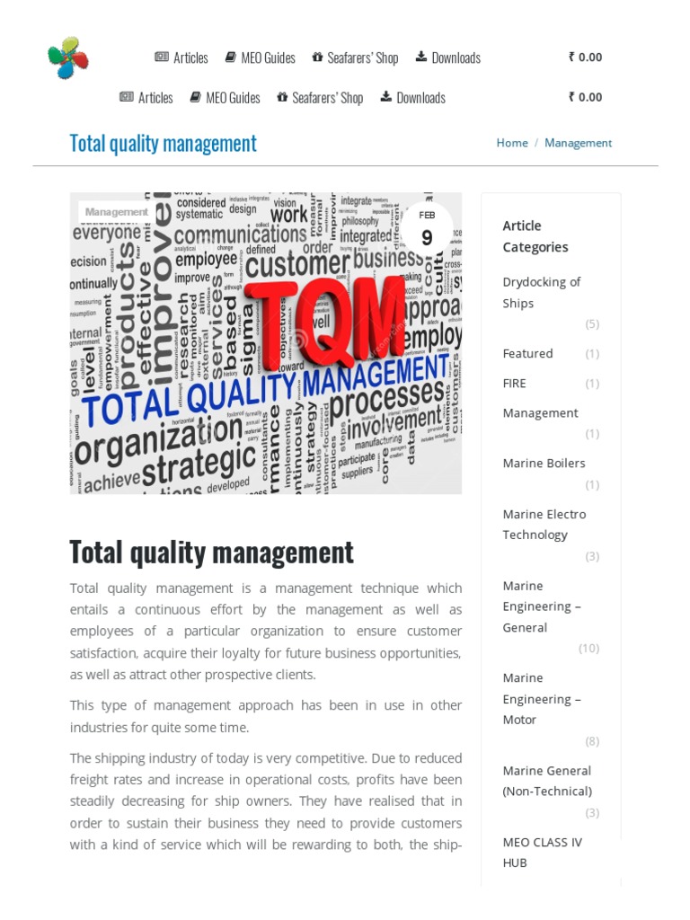 Total Quality Management in Marine Industry | PDF | Quality Management ...
