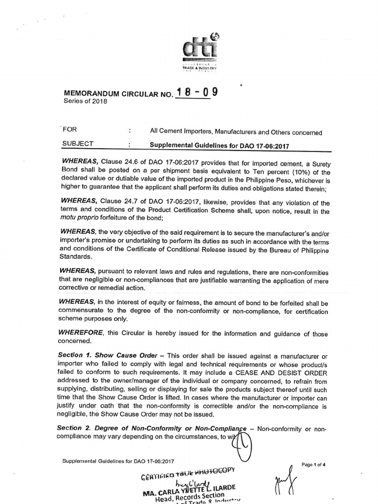 Supplemental Guidelines For DAO 17-06 | PDF