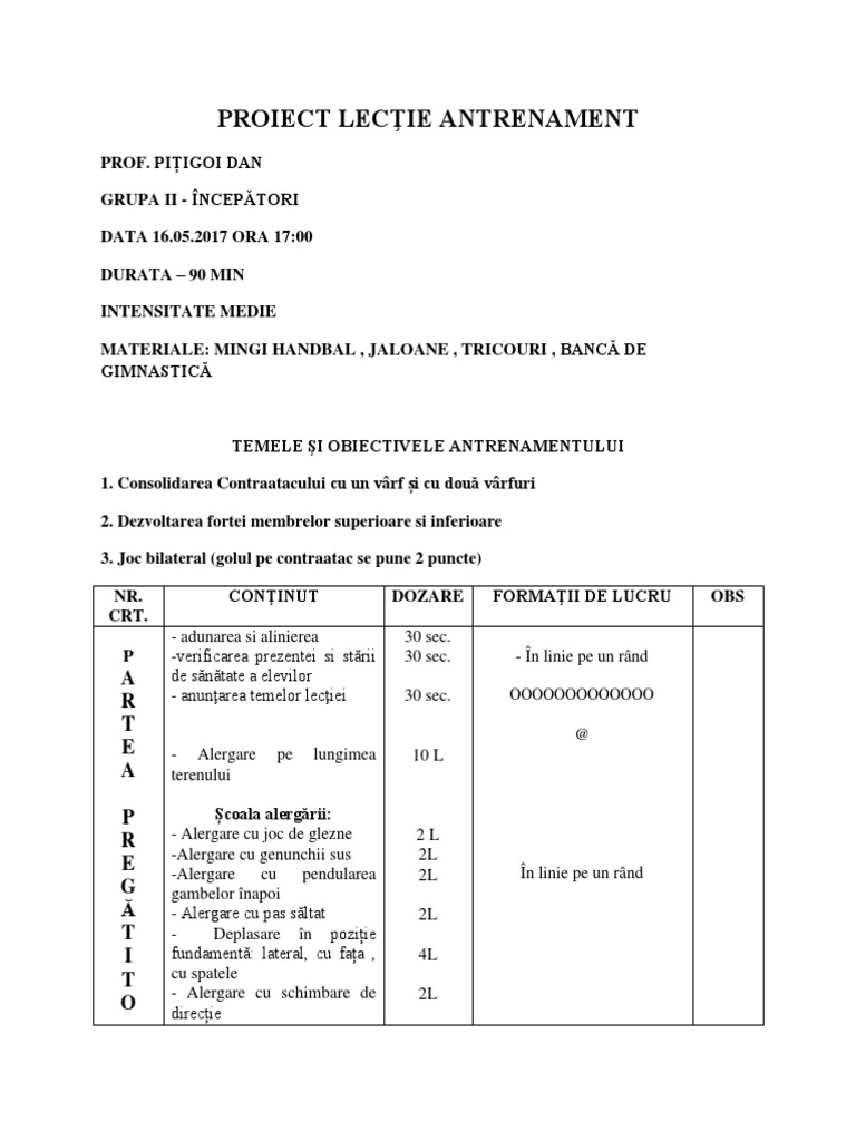 Plan Antrenament | PDF