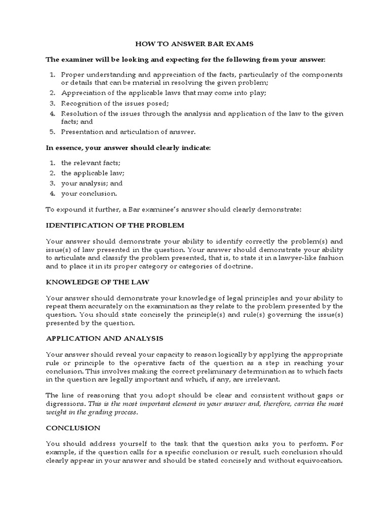 Mastering Bar Exam Answers | PDF | Question | Government