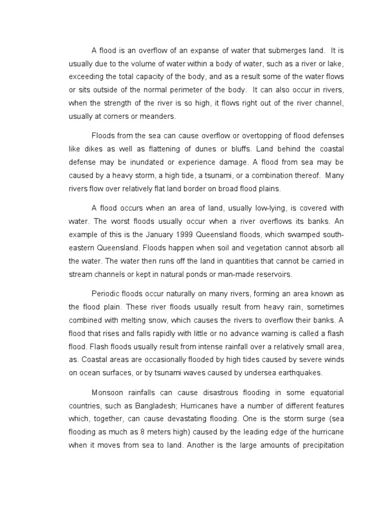 Good Essay - Flood | PDF | Flood | Tsunami