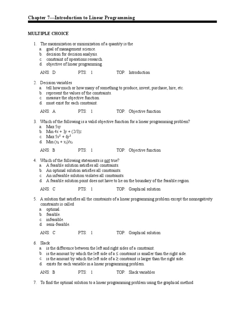 Chapter 07 Pdf Linear Programming Mathematical Optimization 6971