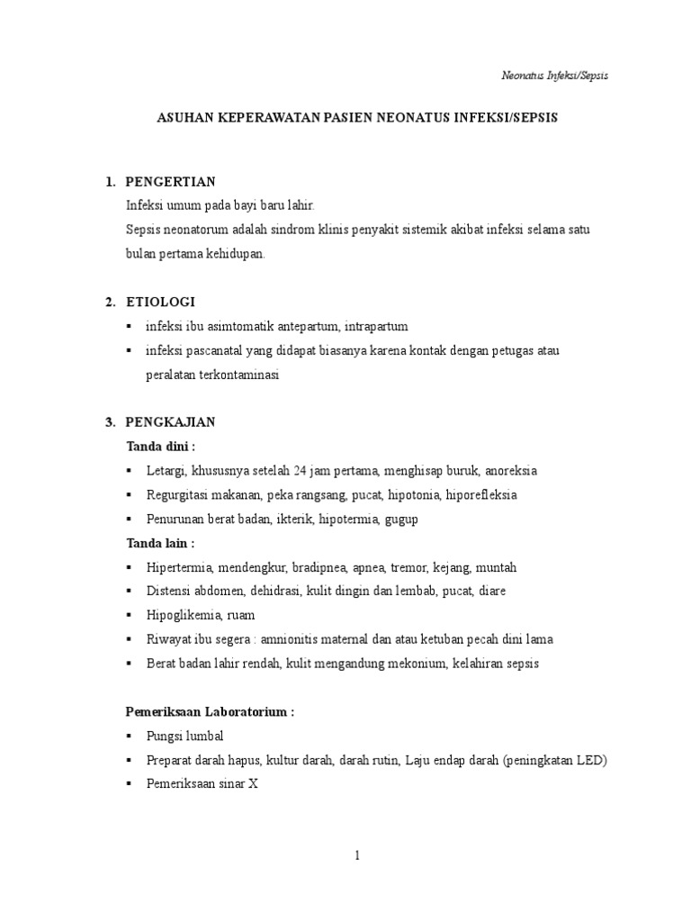 Askep Neonatus Infeksi | PDF