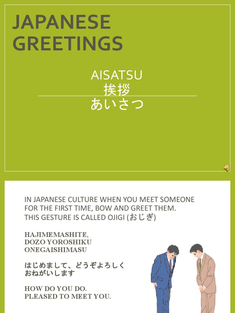 Japanese Greeting PPT Beginner | PDF