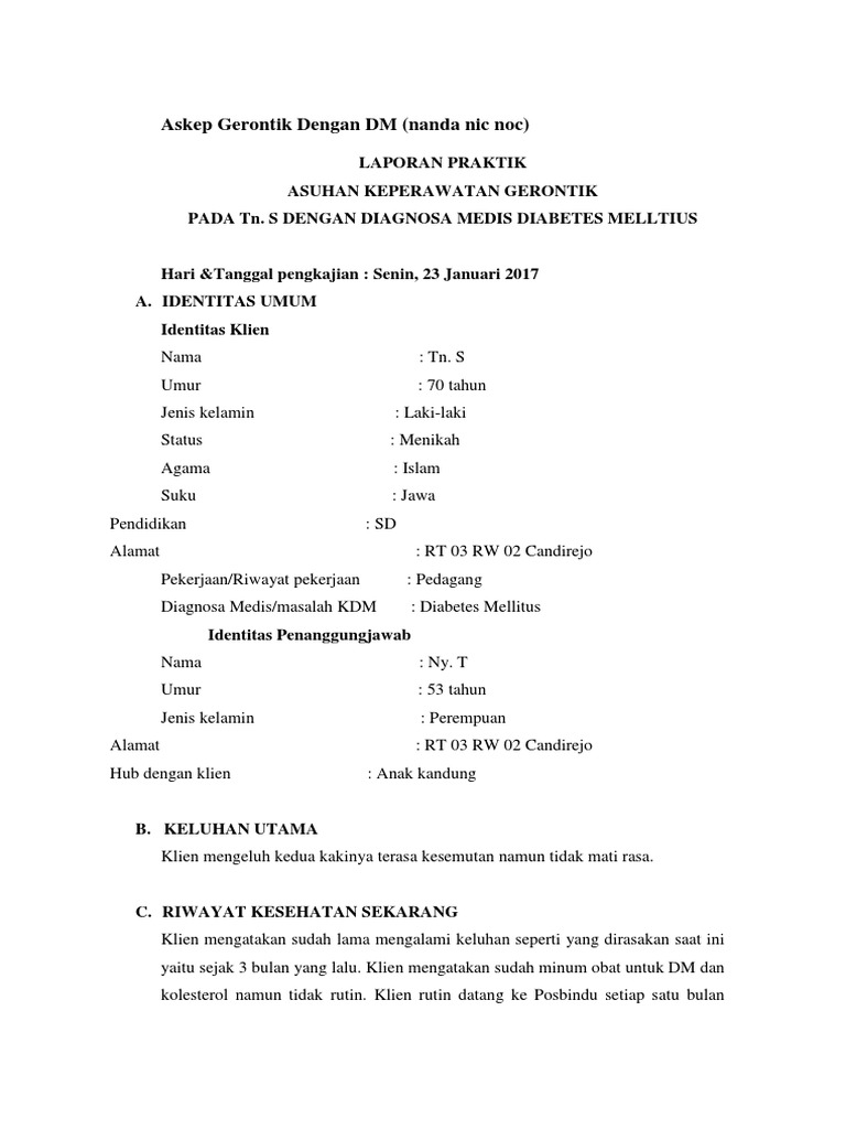 Askep Gerontik Dengan DM | PDF