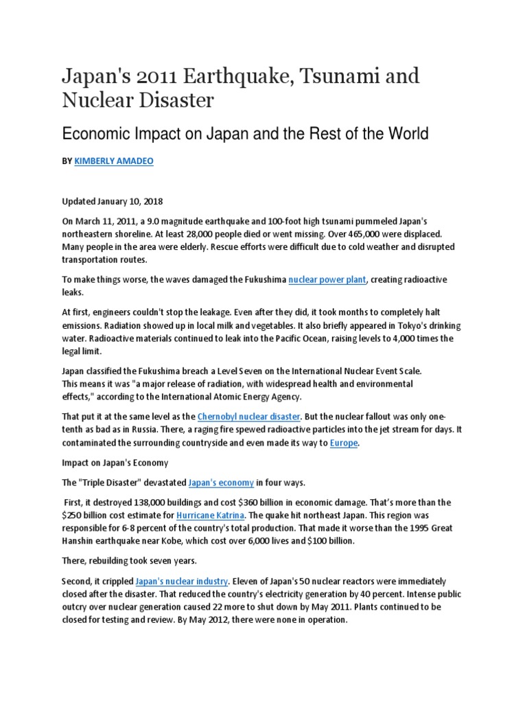 Japan | PDF | Timeline Of The Fukushima Daiichi Nuclear Disaster ...