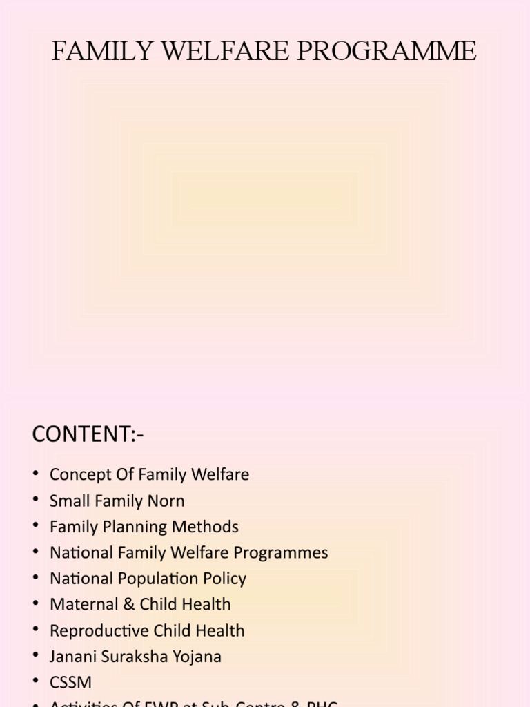 Family Welfare Programme | PDF | Family Planning | Pregnancy