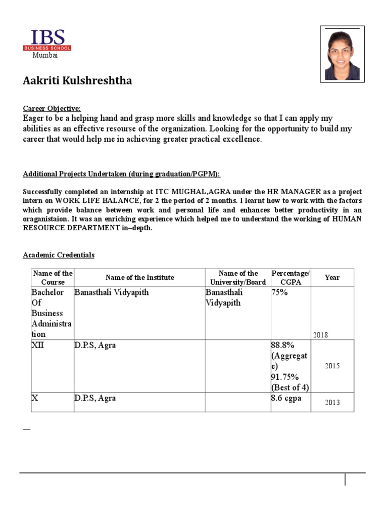 SIP CV Format - 2018 (2964) | PDF | Academia | Change