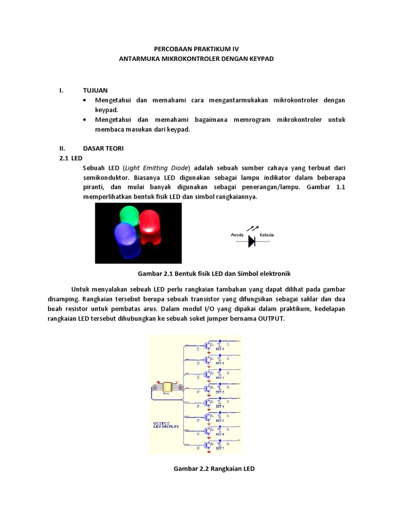 Antarmuka Mikrokontroler dengan Keypad | PDF