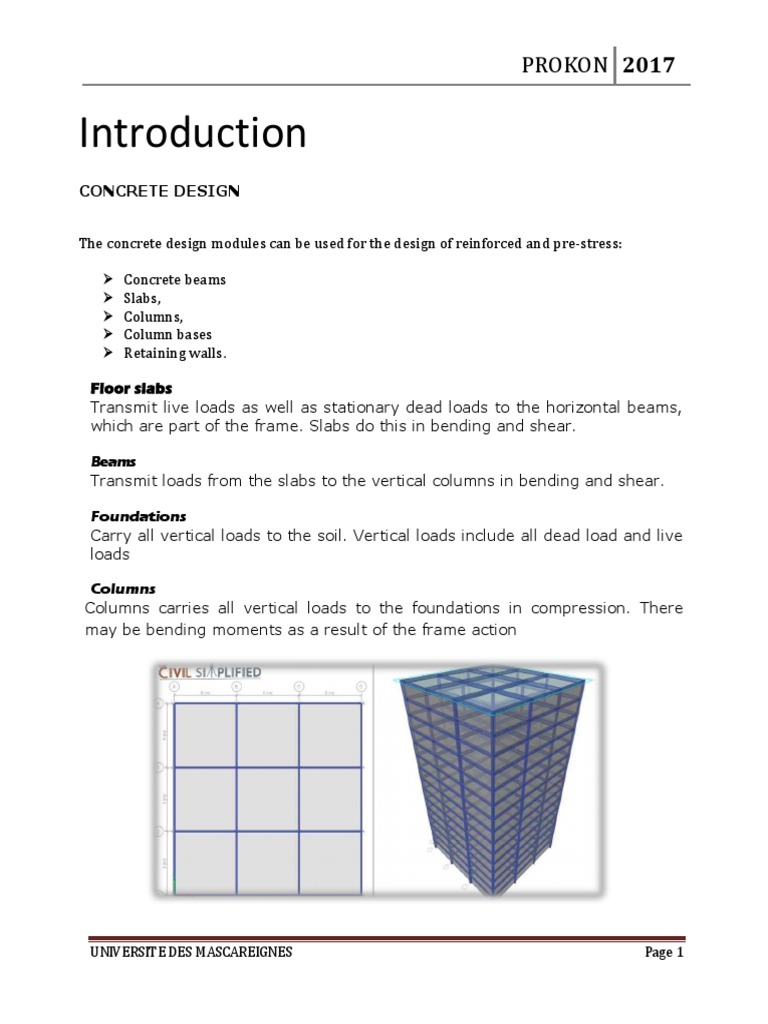 PROKON Concrete Design Guide | PDF | Beam (Structure) | Column