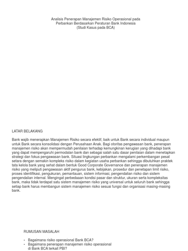 Risk Management (BCA) | PDF