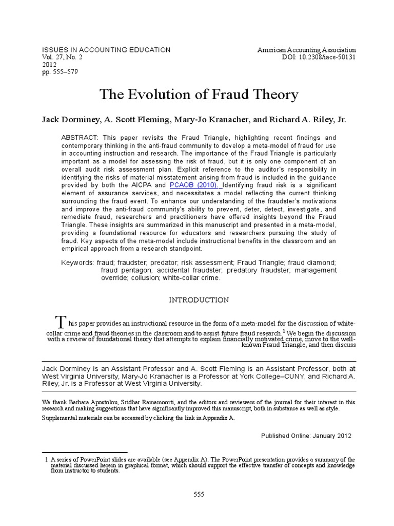 Understanding the Fraud Diamond Model | PDF | Fraud | Employee Stock Option