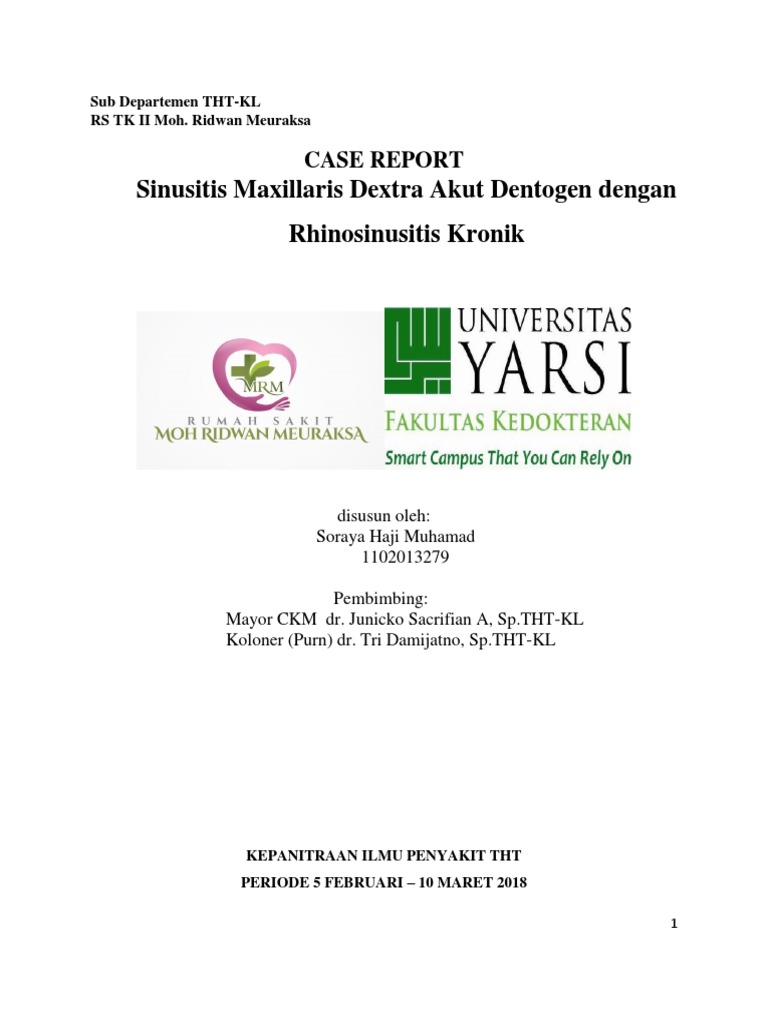 Case Report Sinusitis Maxilaris Odontogen | PDF