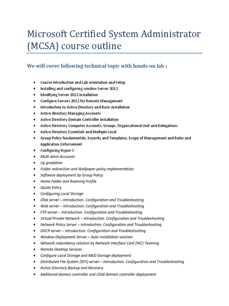 Microsoft Certified System Administrator | PDF