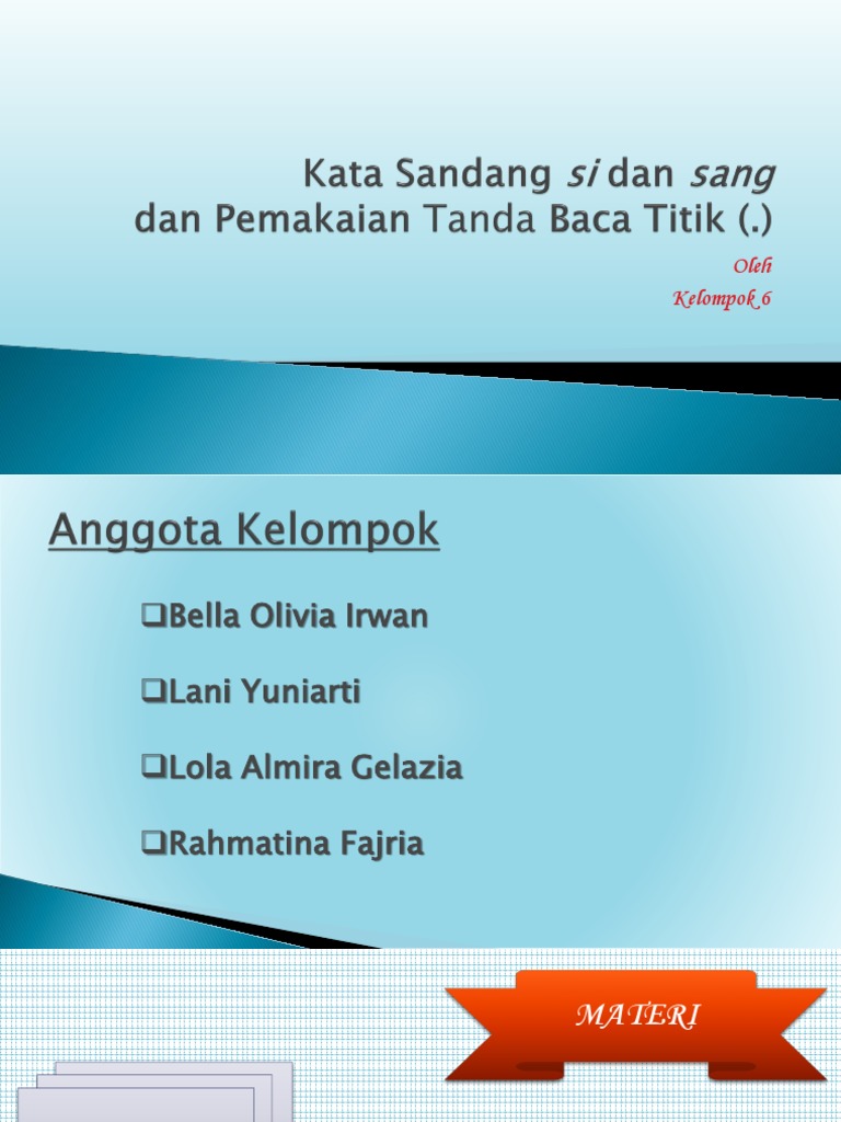 Kata Sandang Si Dan Sang | PDF