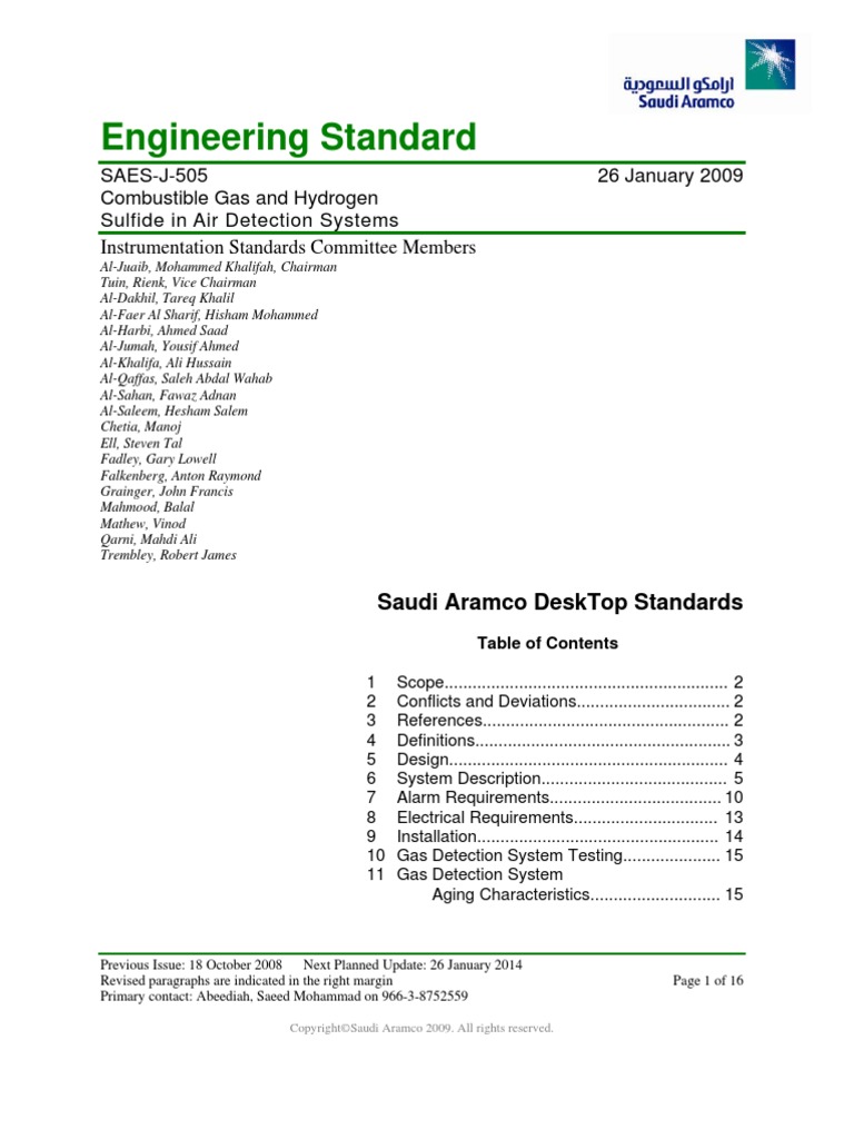 SAES-J-505 Combustible Gase & H2S Detection | PDF | Programmable Logic Controller | Instrumentation