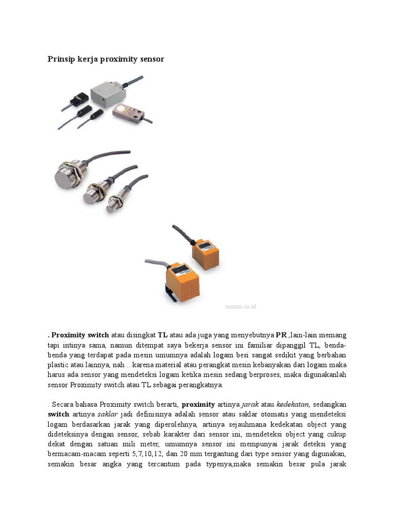 Prinsip Kerja Proximity Sensor | PDF