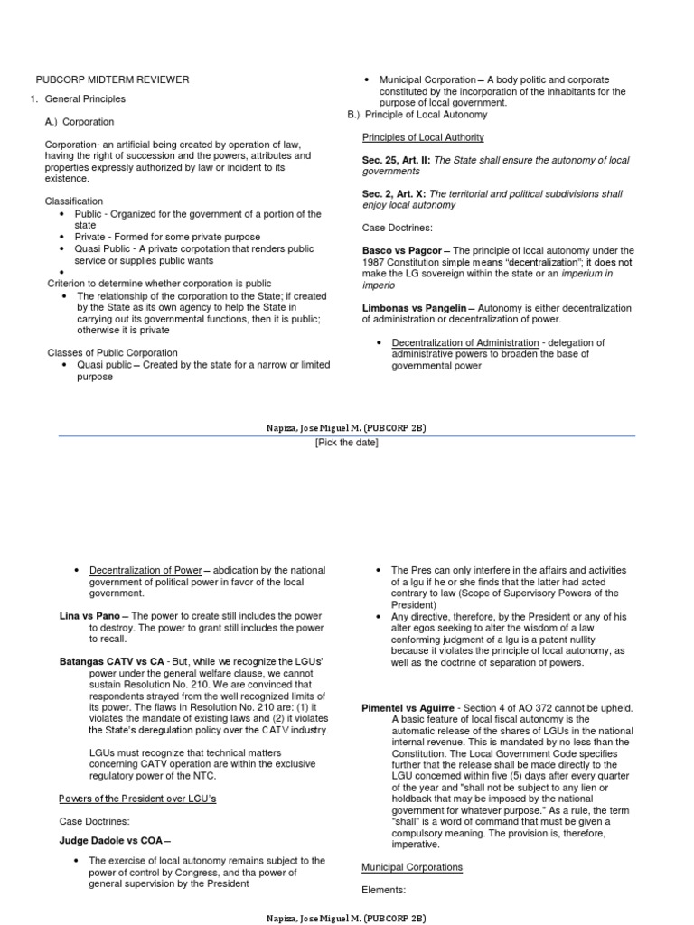 Pubcorp 2B Midterm | PDF | Eminent Domain | Property
