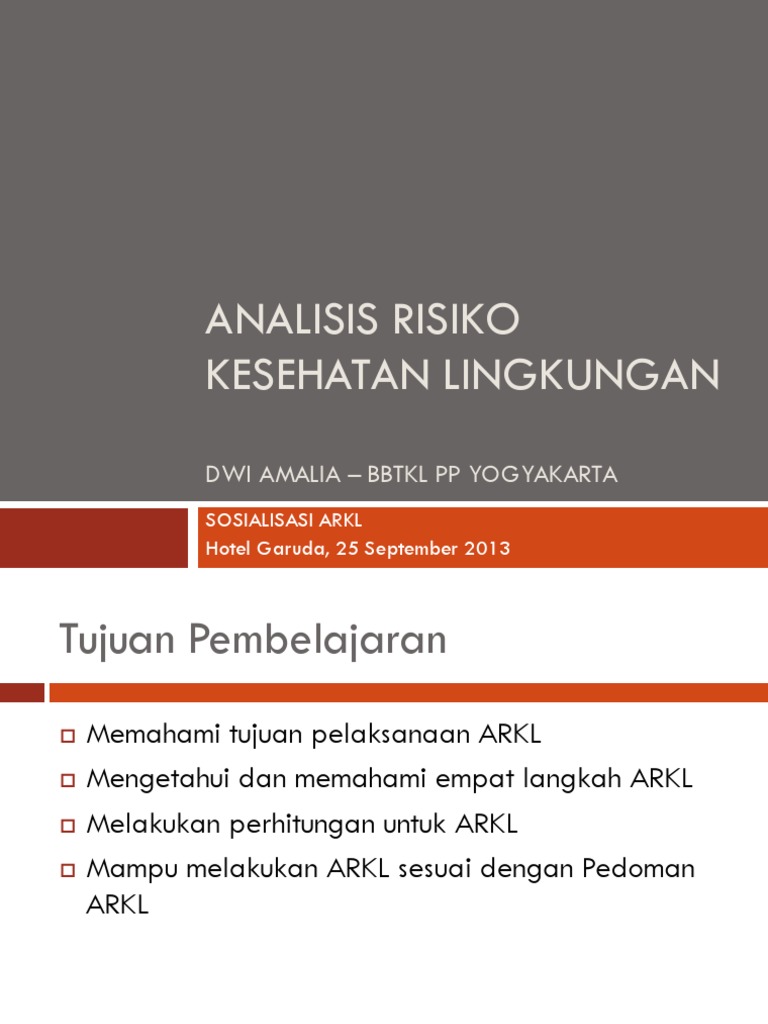 Perhitungan ARKL | PDF | Pengembangan Diri | Kesehatan Holistik