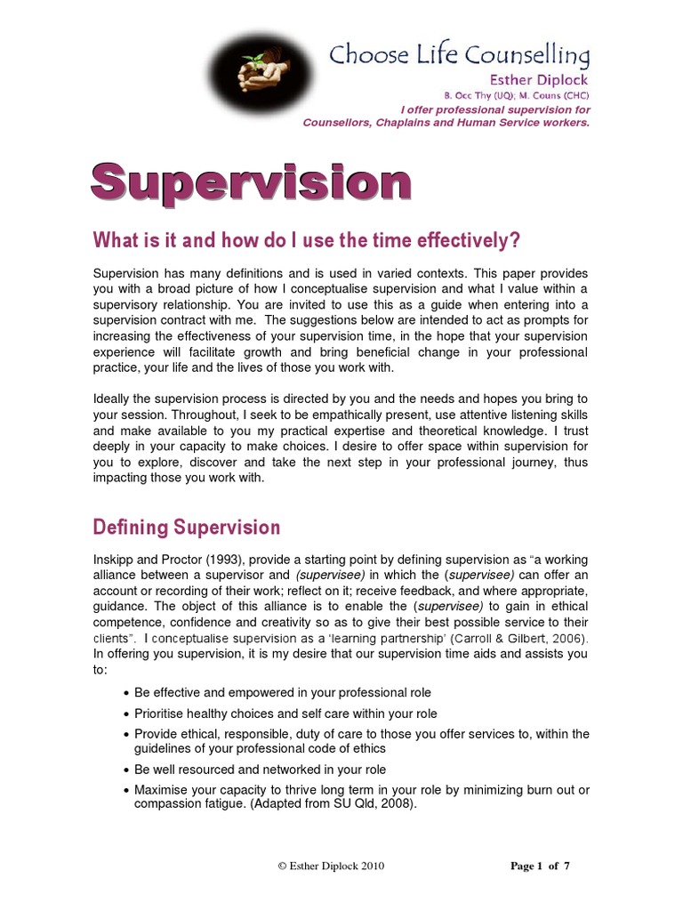 Supervision What How | Supervisor | Attention
