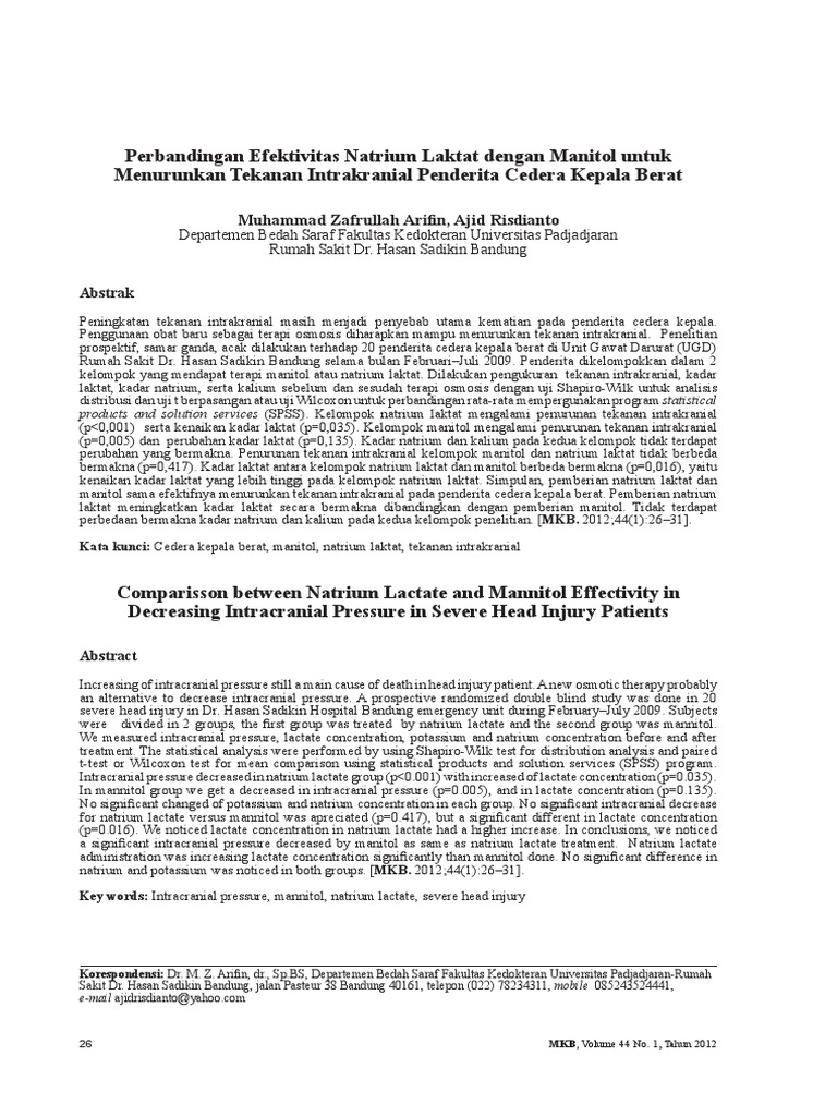 Manitol Pada CKB PDF | PDF