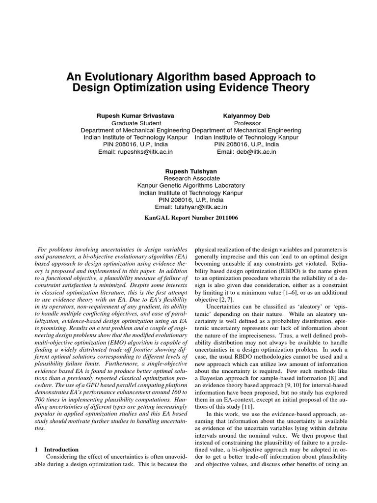 EA Paper | PDF | Mathematical Optimization | Probability Theory