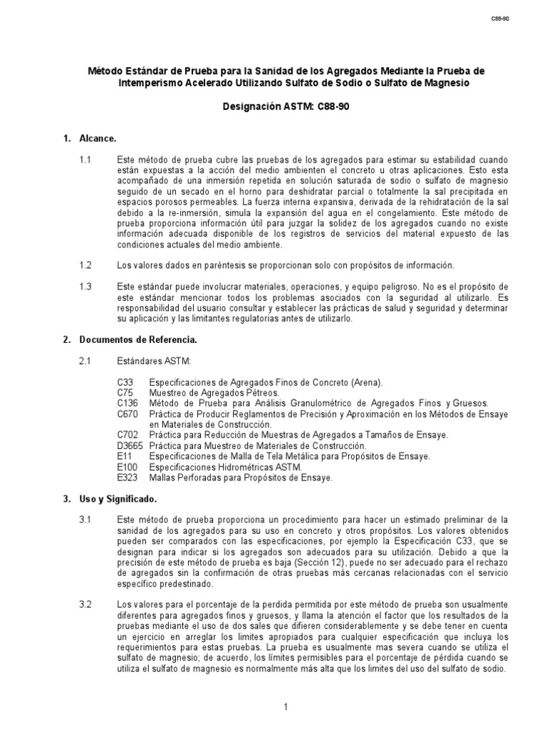Astm C88 90 PDF | PDF | Salt | Water