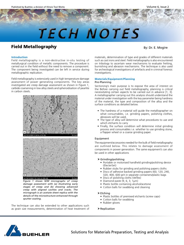 Field Metallography: By: Dr. E. Mogire | PDF | Wear | Welding