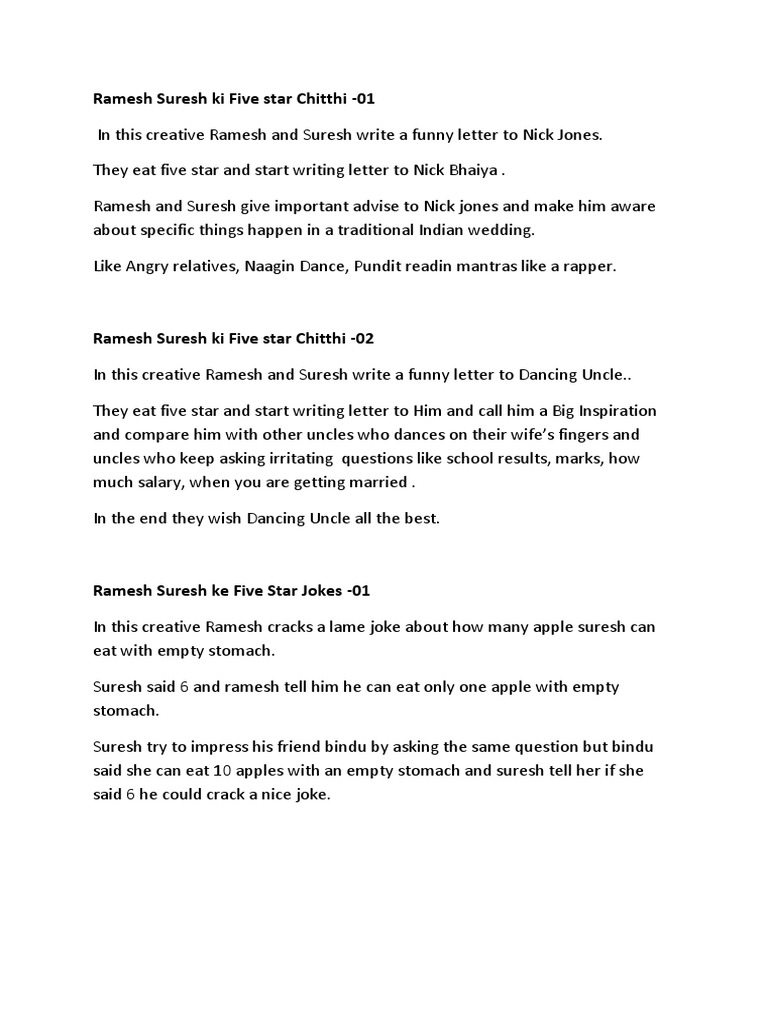 Ramesh Suresh Ki Five Star CREATIVES | PDF