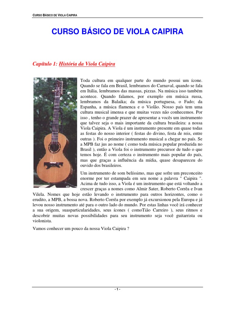 Curso Básico de Viola Caipira | PDF | Escala (música) | Guitarras