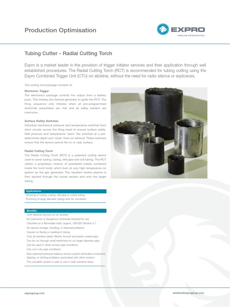 Tubing Cutter Radial Cutting Torch | PDF | Pipe (Fluid Conveyance ...