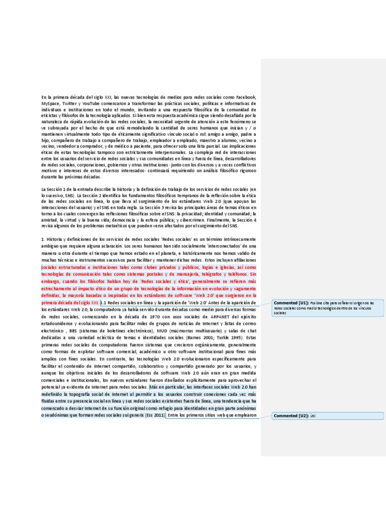 Commented (U1) : Posibke Cita para Señalar El Origen de Las | PDF | Social Networking Service ...