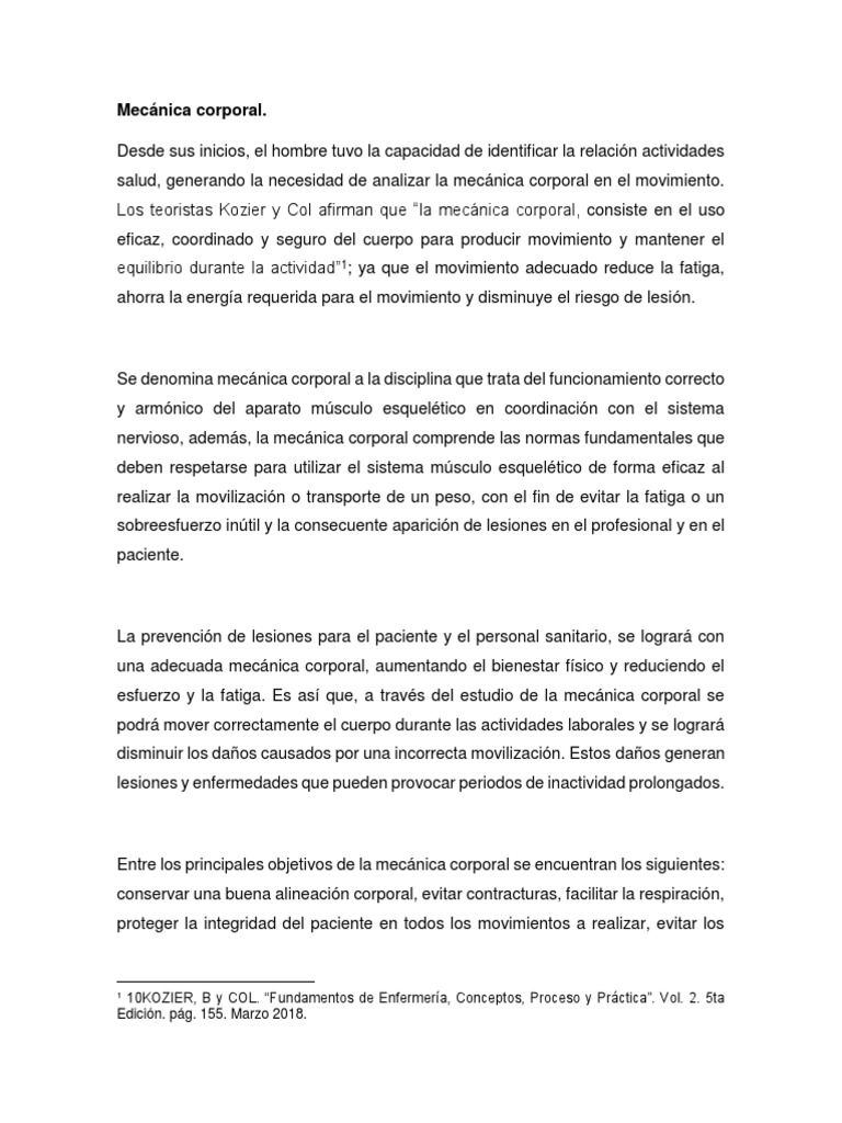 Mecánica Corporal | PDF | Músculo | Contracción muscular