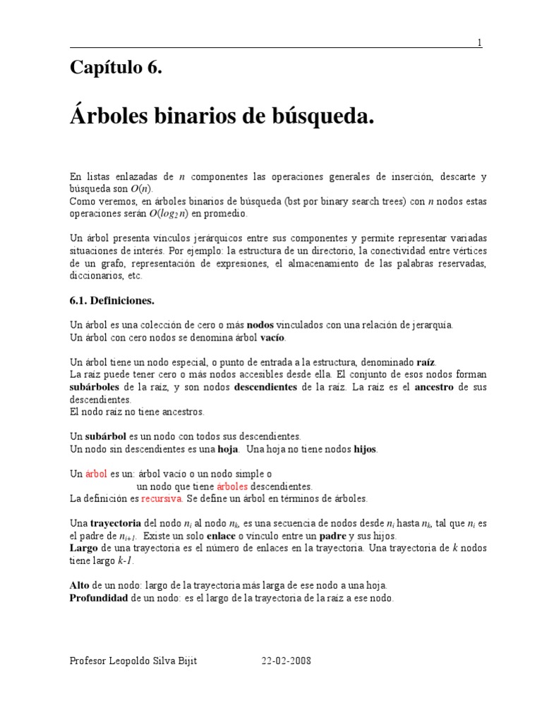 Arboles Binarios De Busqueda Pdf Matemáticas Aplicadas Algoritmos