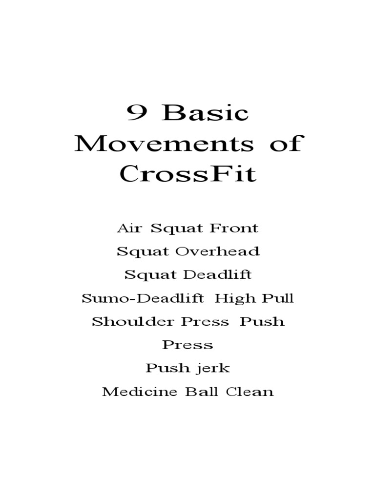 9 Fundamental Movements of CrossFit | PDF | Anatomical Terms Of Motion ...