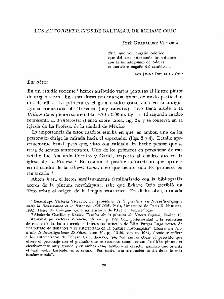Autorretratos De Echave Orio Pdf Retrato Pinturas