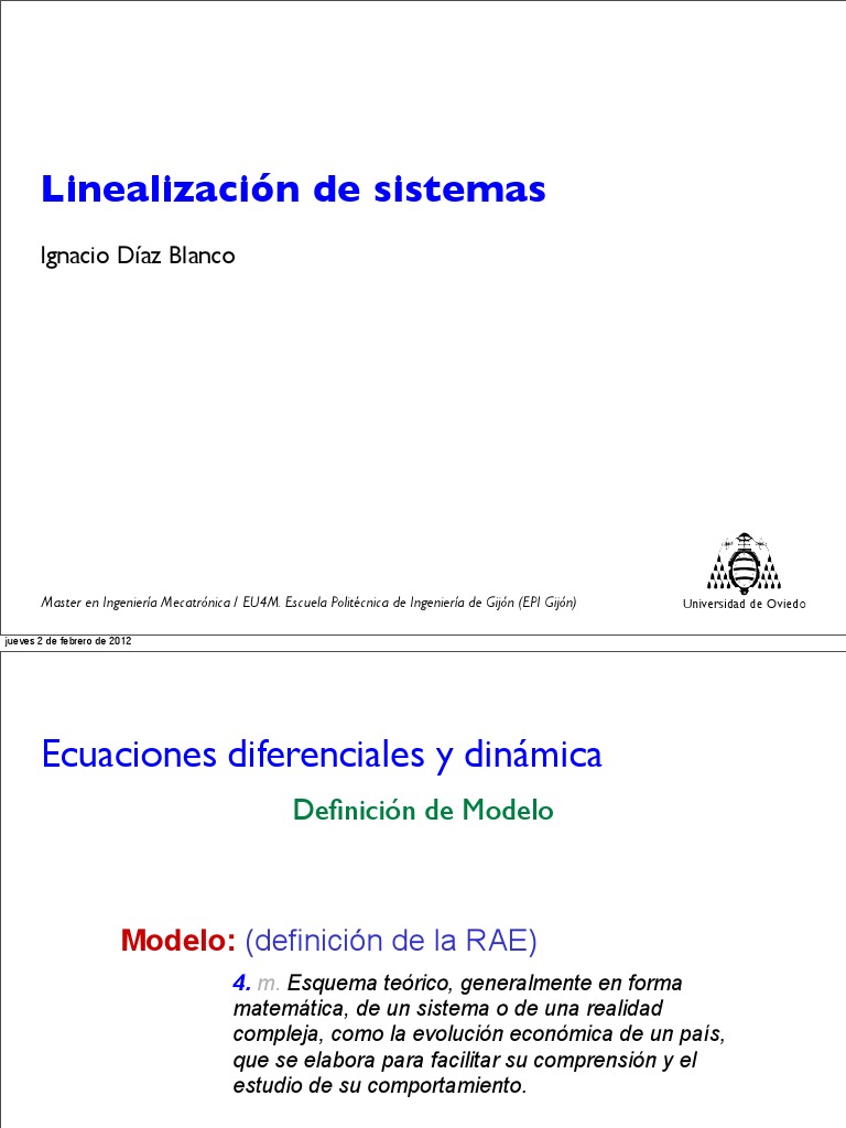 Linealizacion de Sistemas | PDF | Linealidad | Sistema de ecuaciones ...